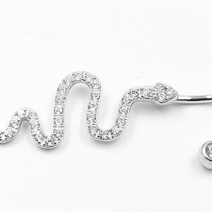 925 Sterling Silver Snake Belly Ring - Etsy
