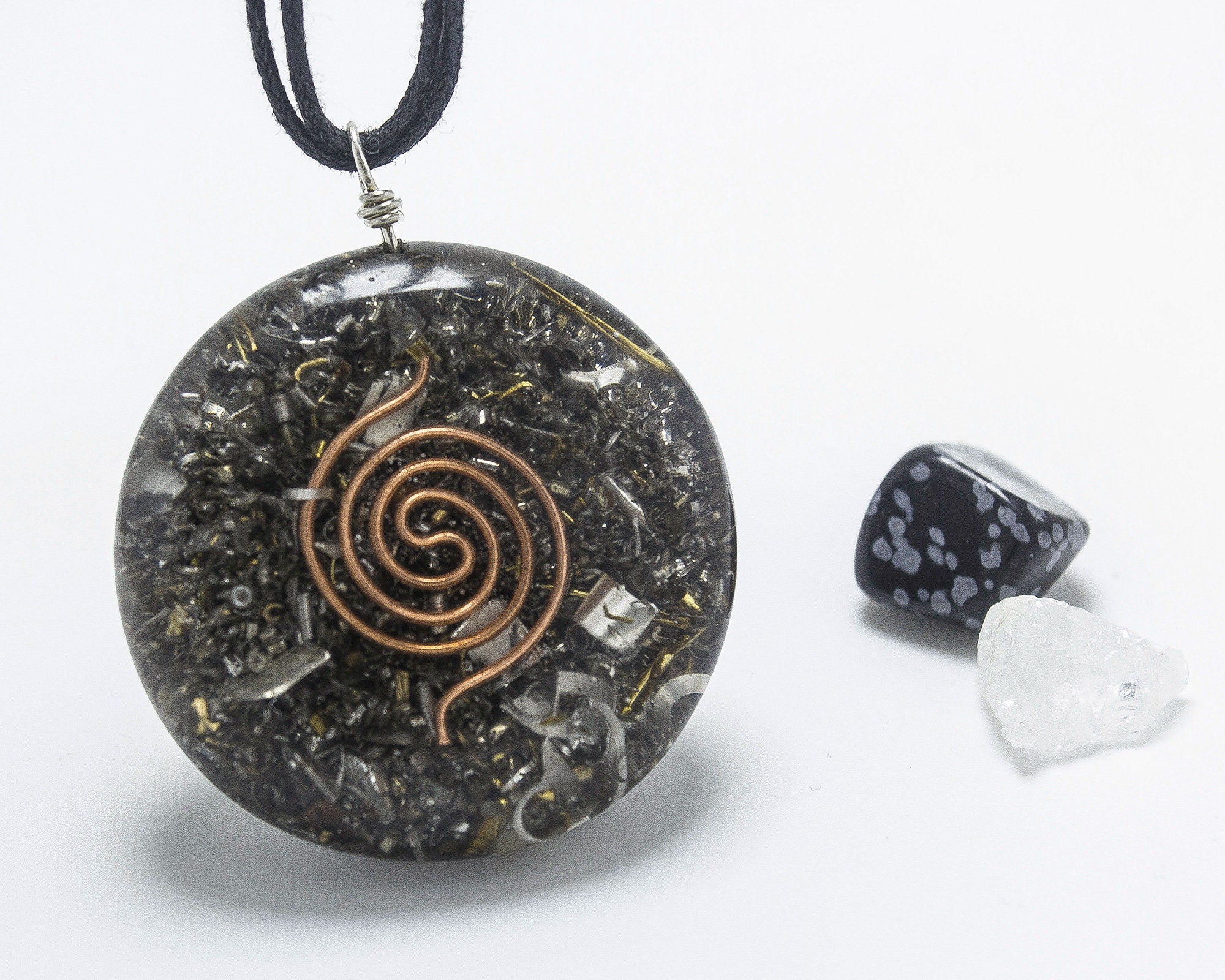 Collier Orgonite Snowflake Obsidian Pendentif - Etsy France