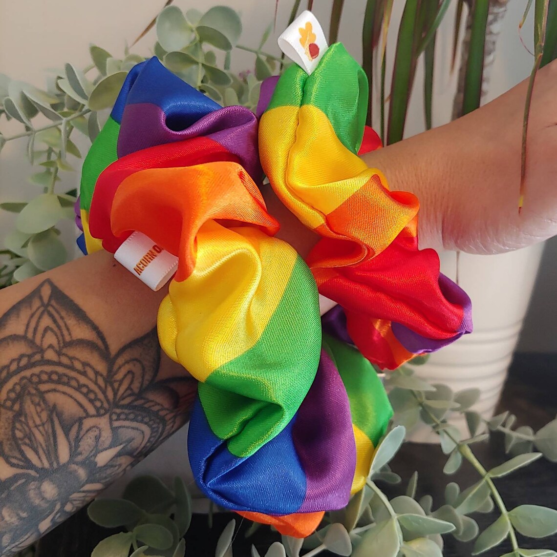 XXL Scrunchie Uni / Rainbow / Silky Satin / Extra Full / Handmade ...