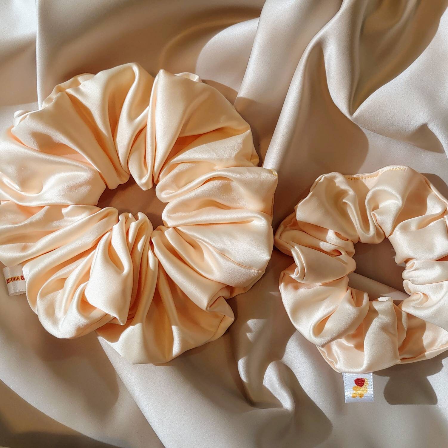 XXL Scrunchie Emme / Light Yellow / Silky Satin / Extra full / Handmade ...