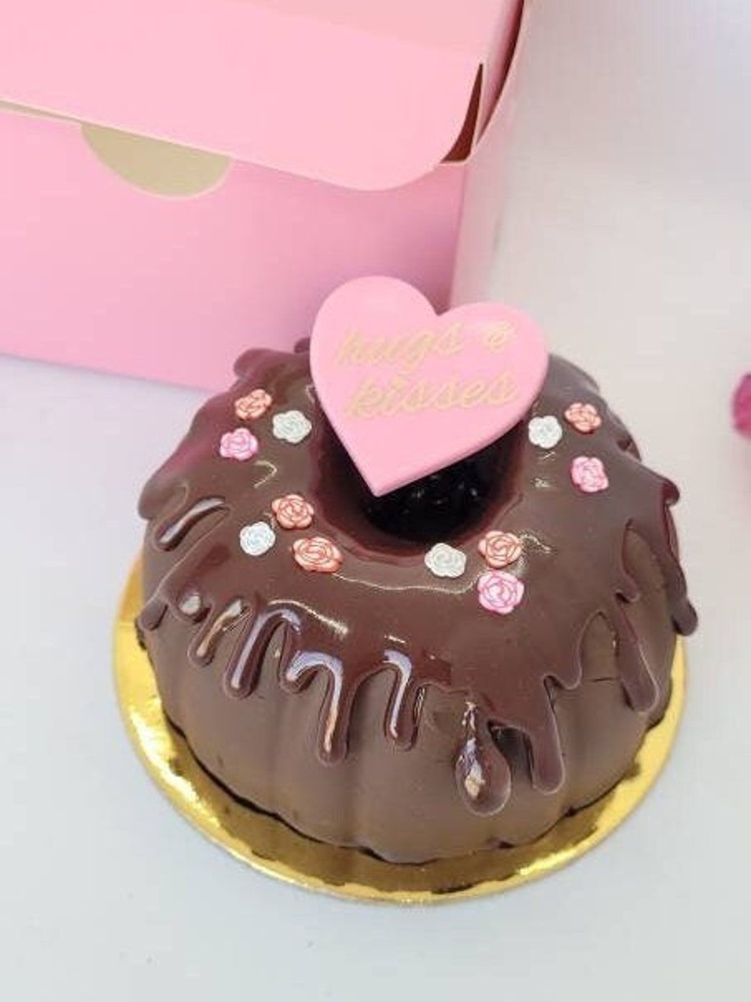 Faux Small Chocolate Bundt Cake Decoration Prop With Fake Chocolate ...