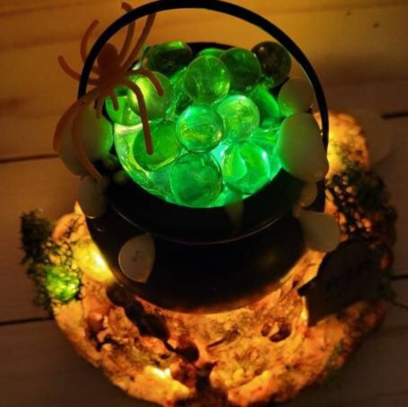 Glow in the Dark Witch Cauldron Lamp: Halloween Decor - Etsy