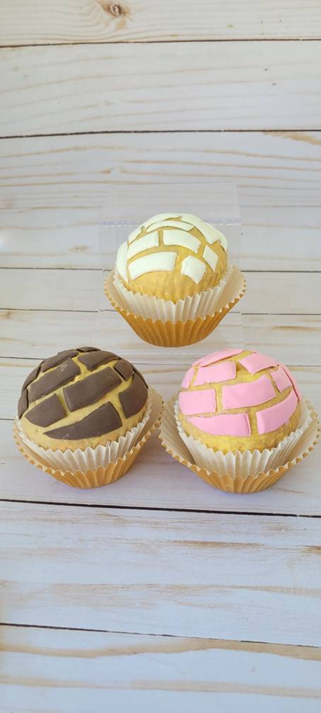 Concha Pan Dulce Cupcake Faux Tiered Tray Farmhouse Display Pink ...