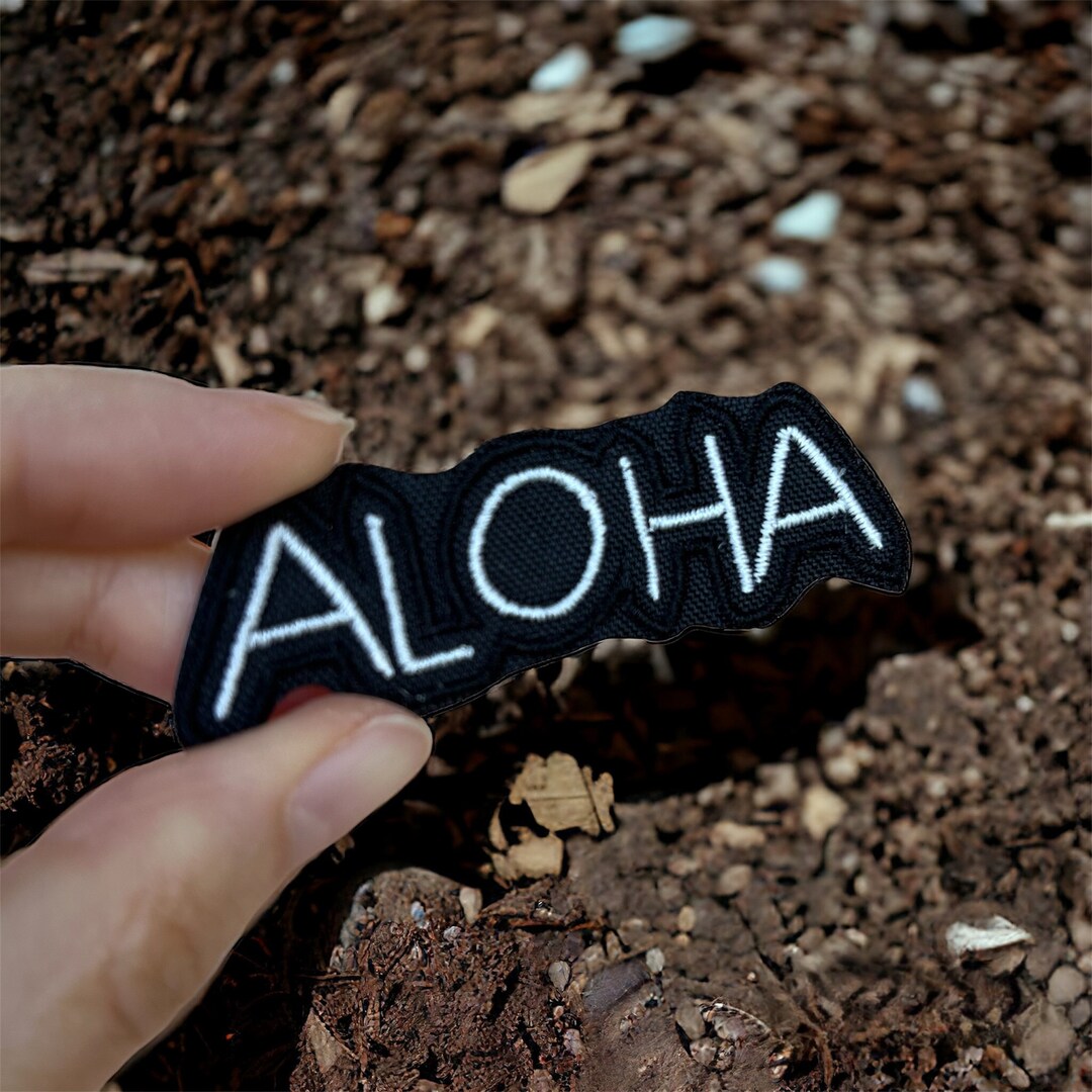 ALOHA Patch Embroidered Name Patch, Sew On, Iron On, Velcro on the Back ...