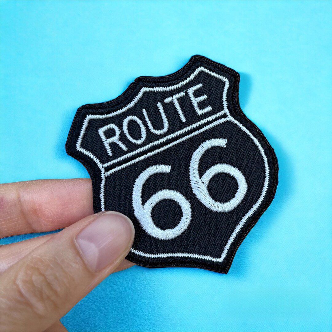 66 Route Patch | Sew On, Iron On, Any Size up to 25cm Length and 10cm ...