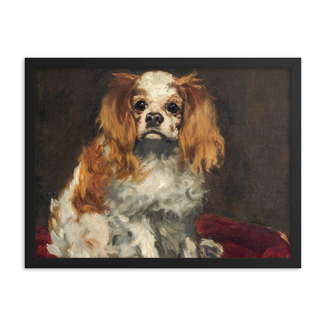 King Charles Spaniel Wandkunst gerahmtes Plakat, Edouard Manet Medium ...