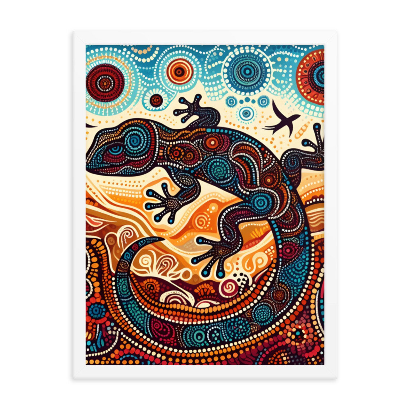 Aboriginal Art Framed Poster, Housewarming Gift, Dreamtime Australia ...