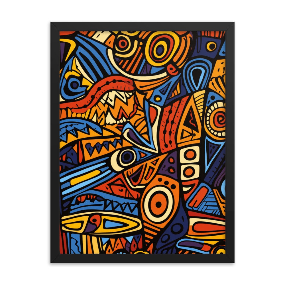 Aboriginal Art Framed Poster, Housewarming Gift, Traditional Australian ...