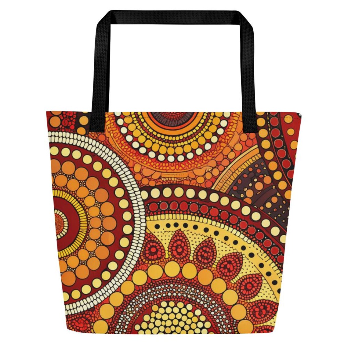 Aboriginal Design Huge Tote Bag, Art Lover Gift, Traditional Art Dot ...