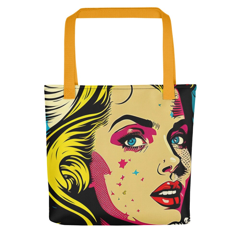 Comic Book Design Boho Style Shoulder Bag, Pop Art Polyester Tote Bag ...