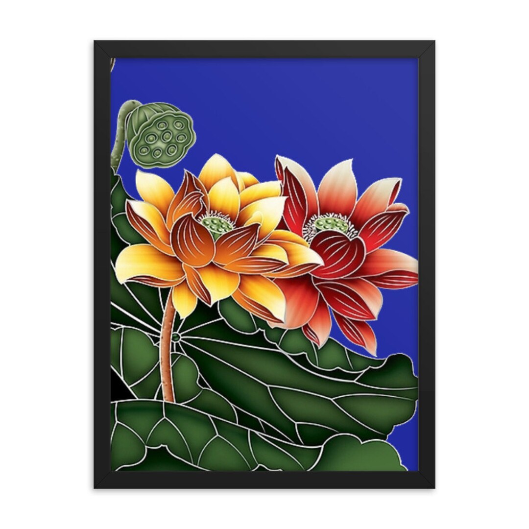 Lotus Framed Poster Wall Art, Floral Wall Art Framed Poster, Lotus ...