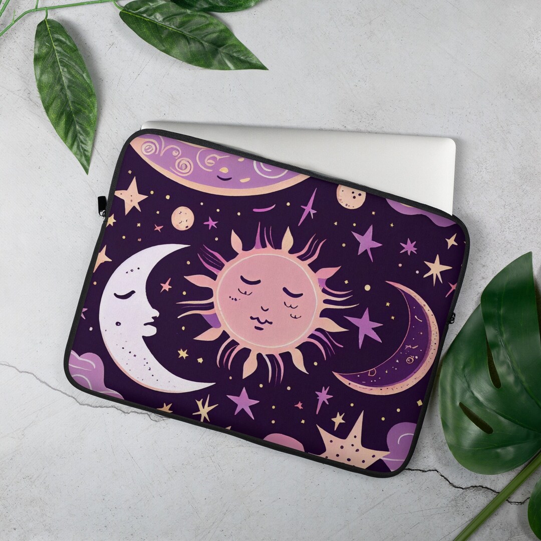 Celestial Sun Moon Neoprene Laptop Sleeve: Cosmic Art Designer Case - Etsy