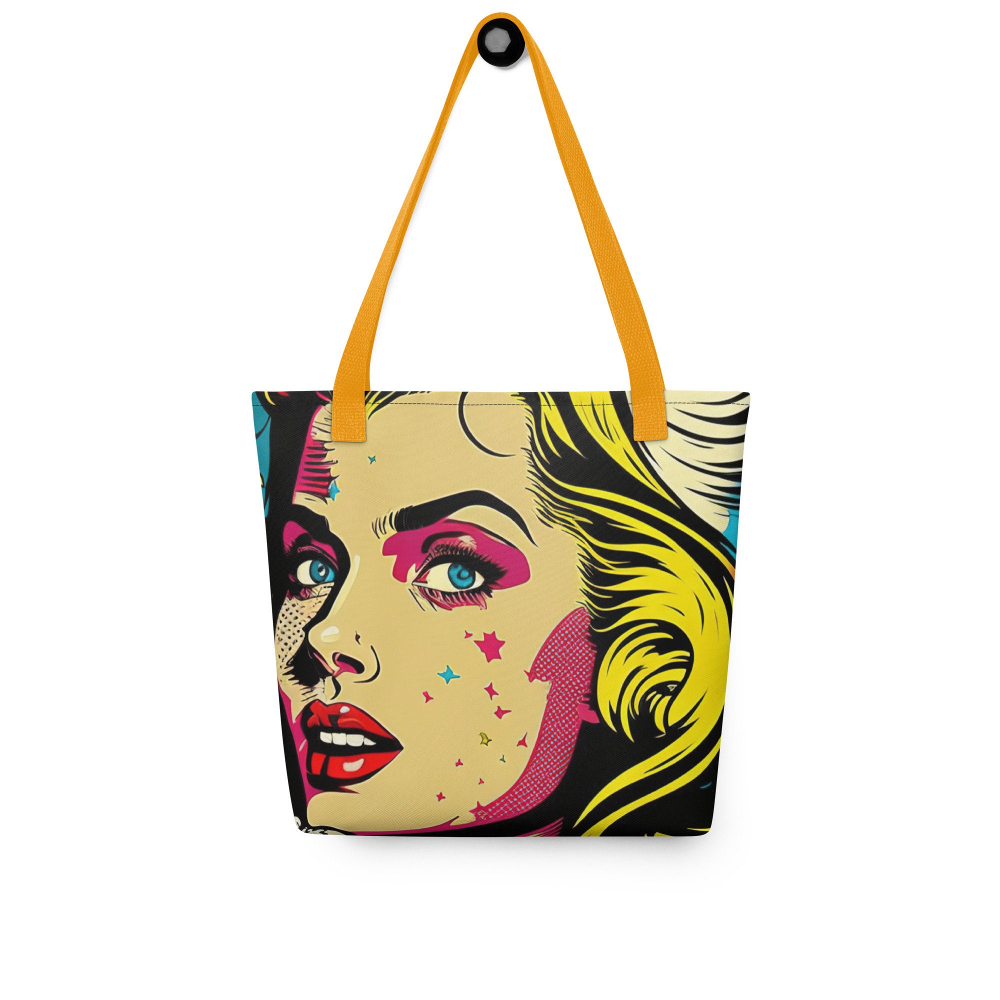 Comic Book Design Boho Style Shoulder Bag, Pop Art Polyester Tote Bag ...
