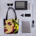 Comic Book Design Boho Style Shoulder Bag, Pop Art Polyester Tote Bag ...