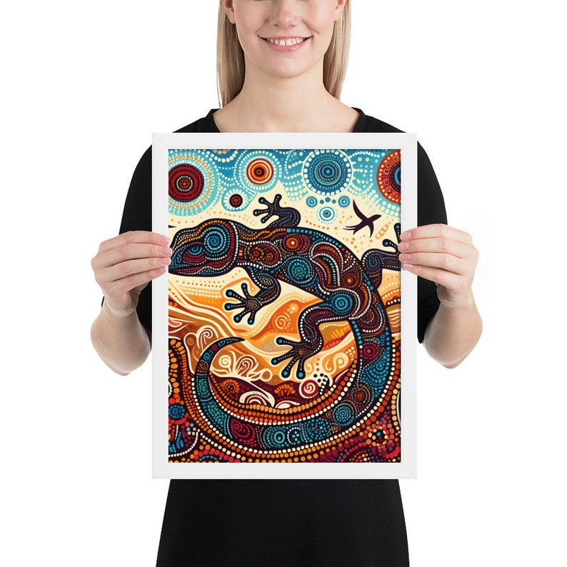 Aboriginal Goanna Art: Framed Australian Desert Landscape Poster - Etsy