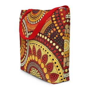 Aboriginal Design Huge Tote Bag, Art Lover Gift, Traditional Art Dot ...