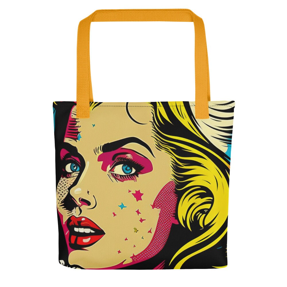 Comic Book Design Boho Style Shoulder Bag, Pop Art Polyester Tote Bag ...