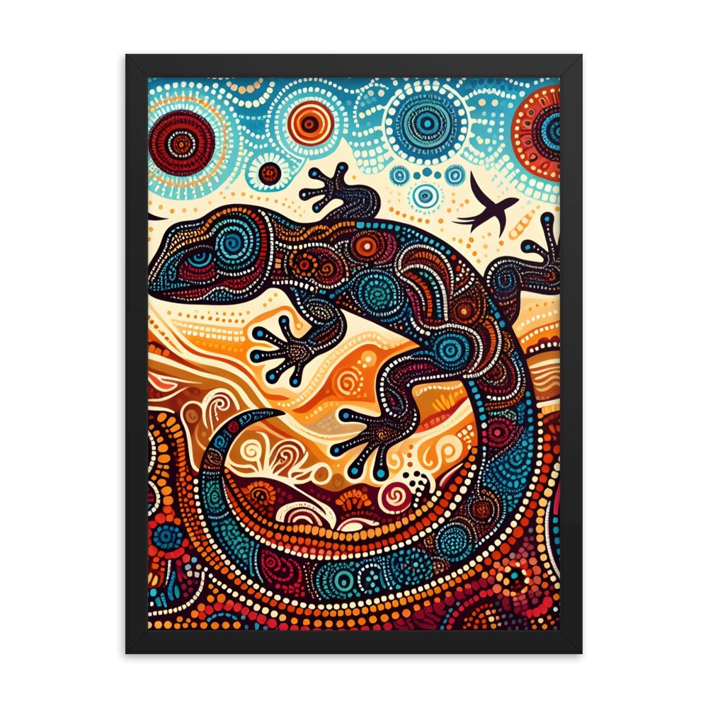 Aboriginal Art Framed Poster, Housewarming Gift, Dreamtime Australia ...
