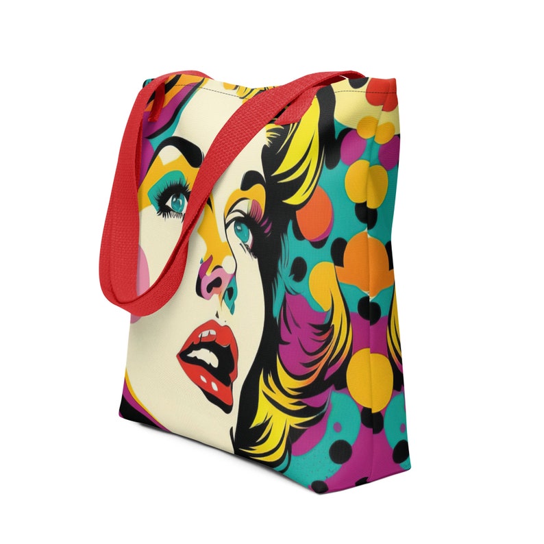 Pop Art Tote Bag: Comic Book Style Polyester Shoulder Bag - Etsy