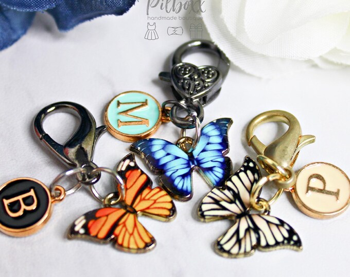 Personalized Butterfly Backpack Charms, Name Initial Purse or Bag ...