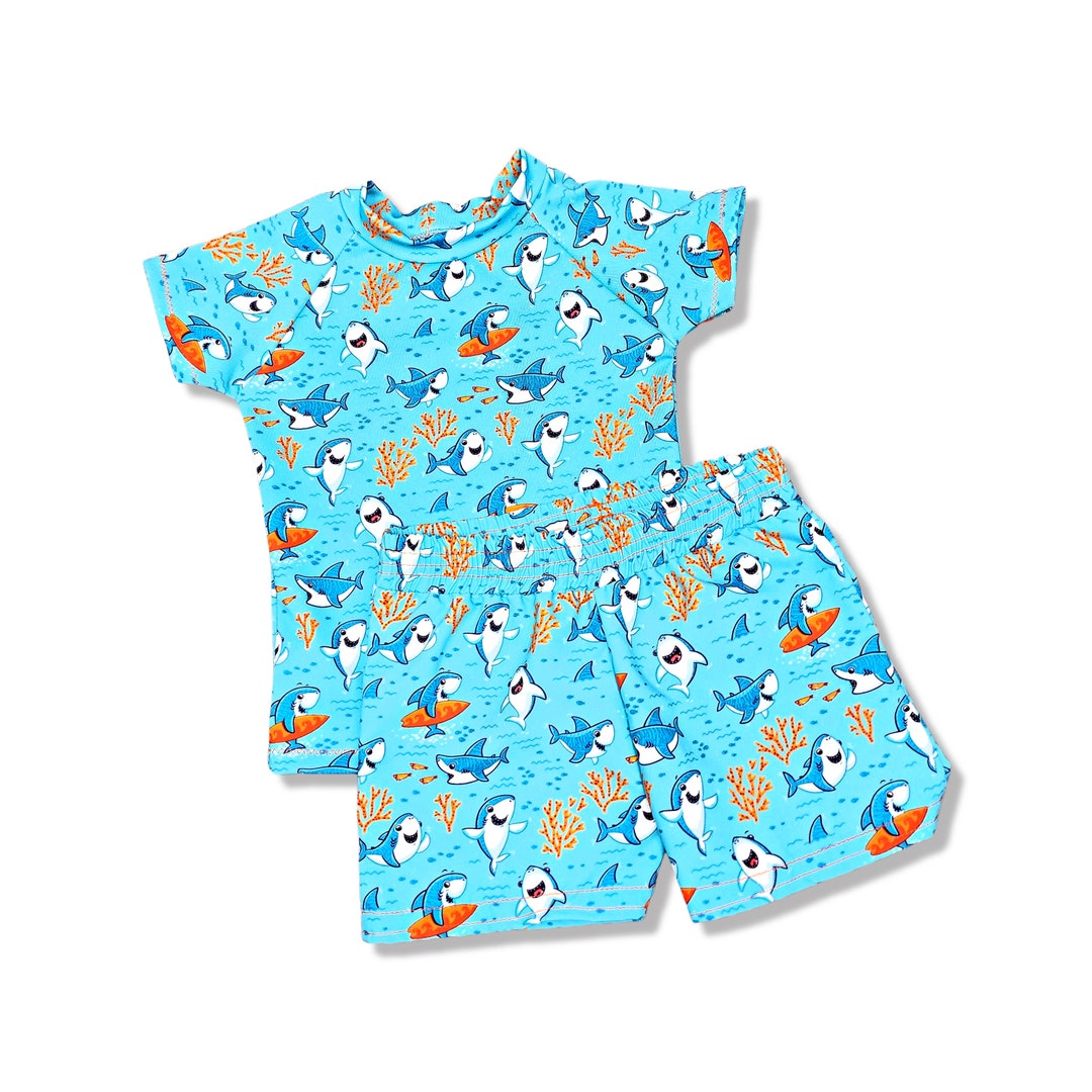 Surfing Sharks Swimsuit for Boys Trunks and Swim Shirt Baby - Etsy