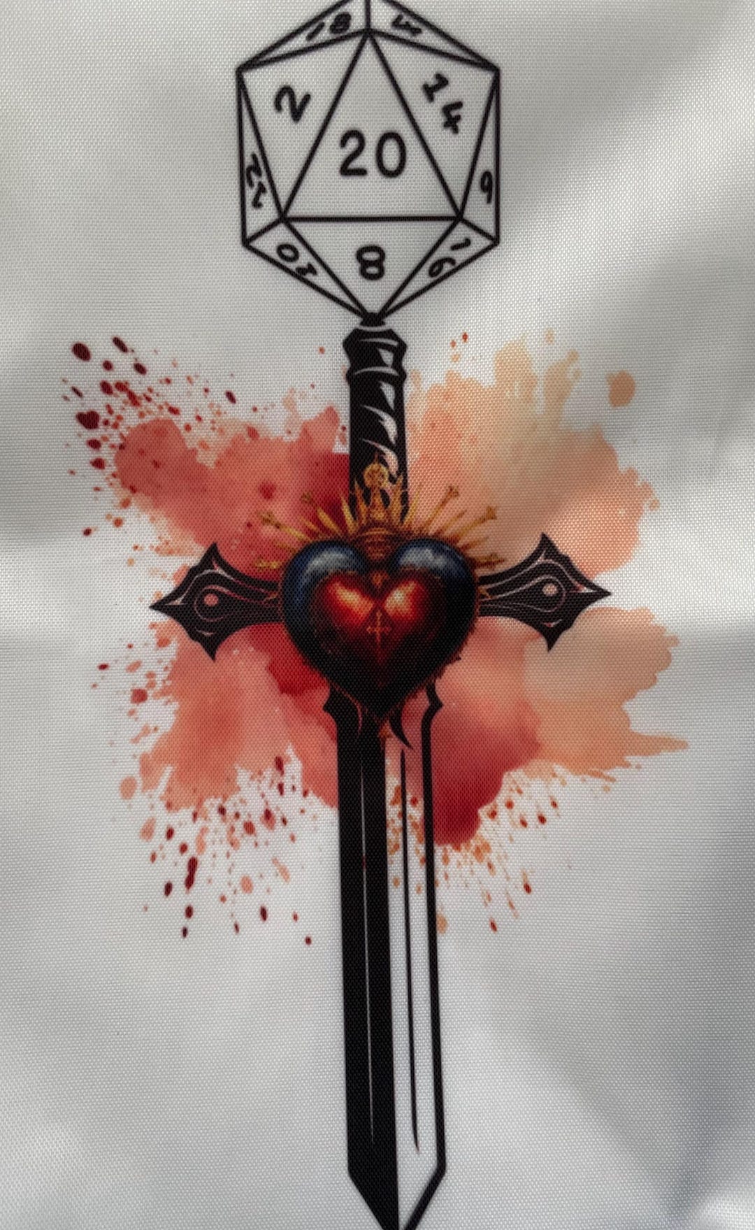 D20 FLAMING HEART Drawstring Backpack - Etsy