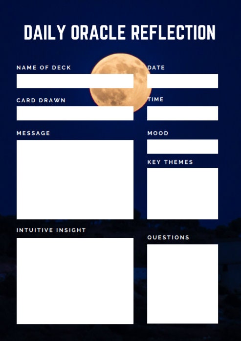 Oracle Reflection 7 Day Template - Etsy