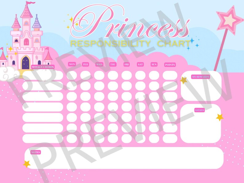 Age Regression Princess Chore Chart Little Space Printable - Etsy