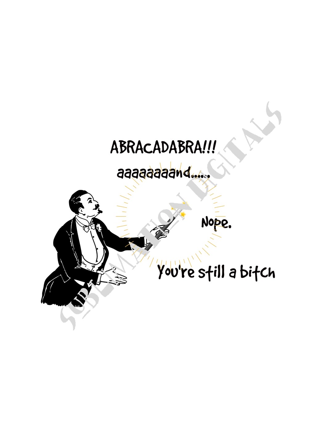 Printable Retro Magician Abracadabra for Mugs, Tees, Cards, Totes and ...