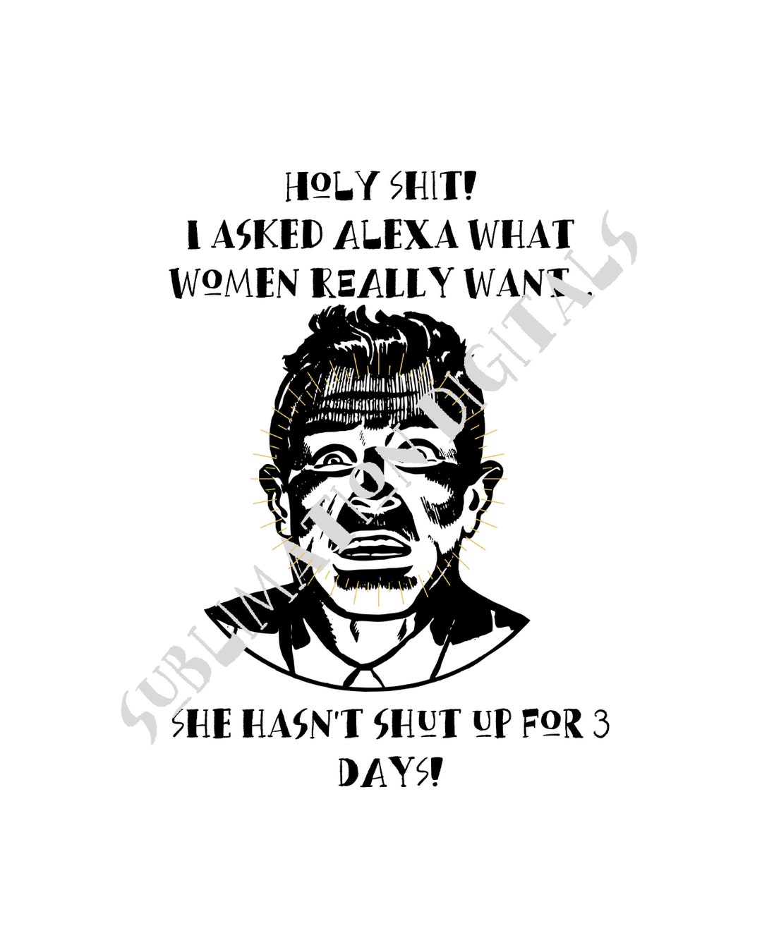 Printable Retro Funny Alexa Joke for Mugs, Tees, Cards, Totes and Wall ...