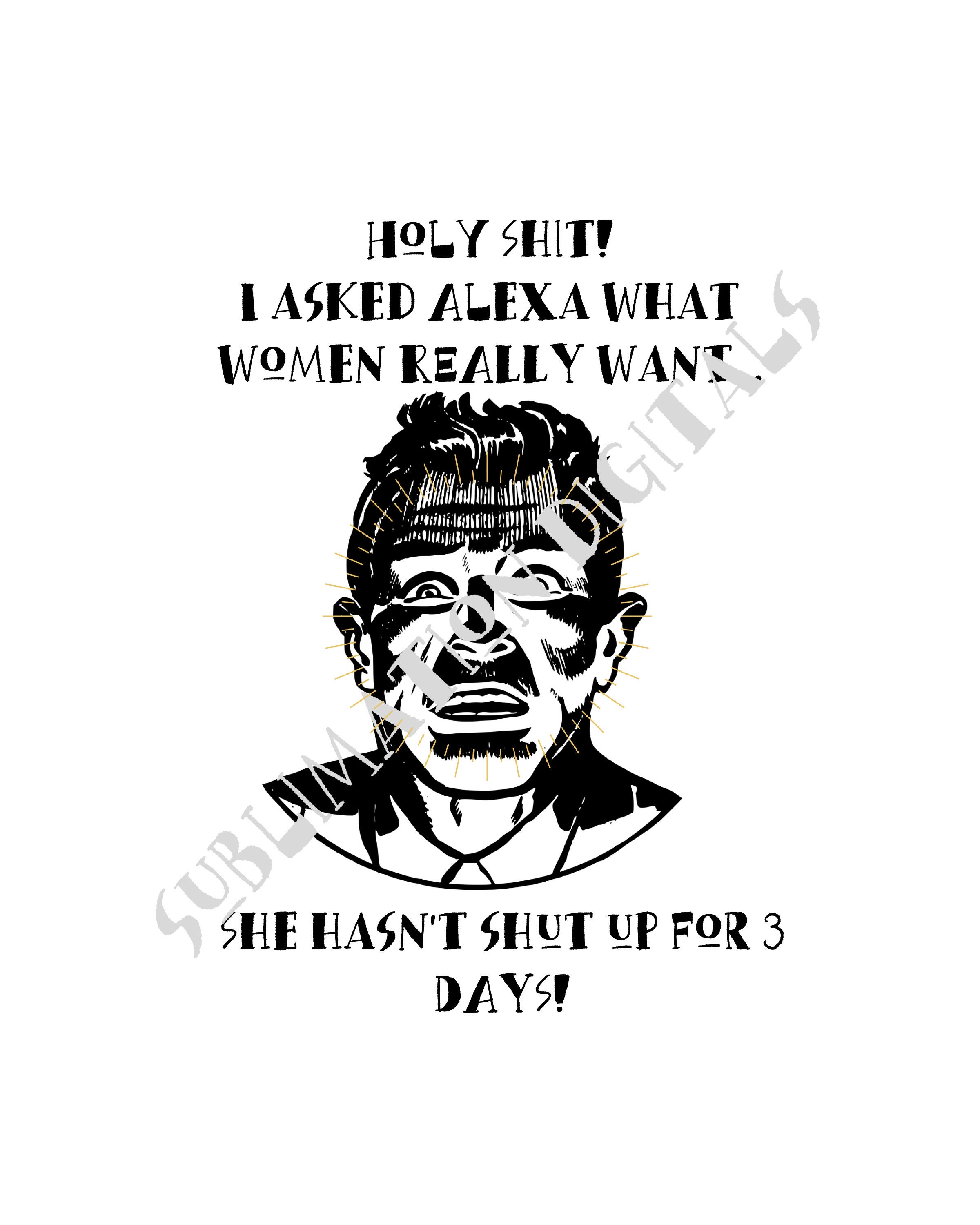 Printable Retro Funny Alexa Joke for Mugs, Tees, Cards, Totes and Wall ...