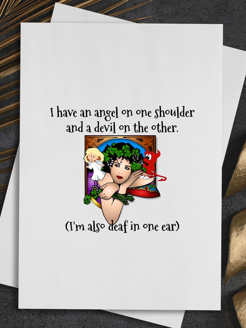Printable Funny Angel Devil for Mugs, Tees, Cards, Totes and Wall Art ...
