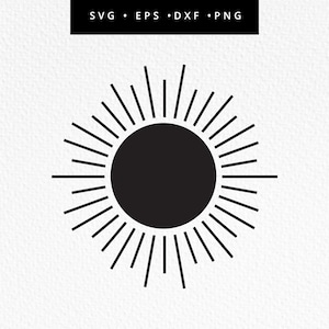 Sunburst SVG, Sunshine SVG Cut File, Boho Sun Clipart, Boho Sun Vector ...