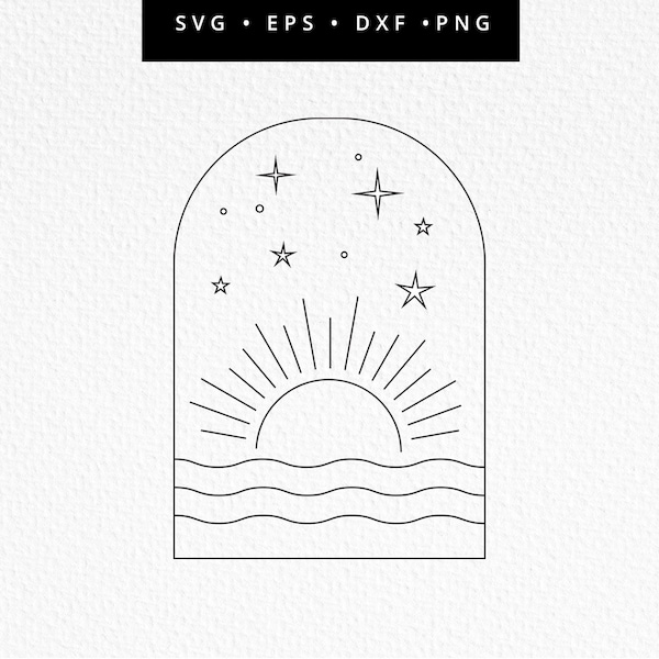 Sun and Stars Svg - Etsy