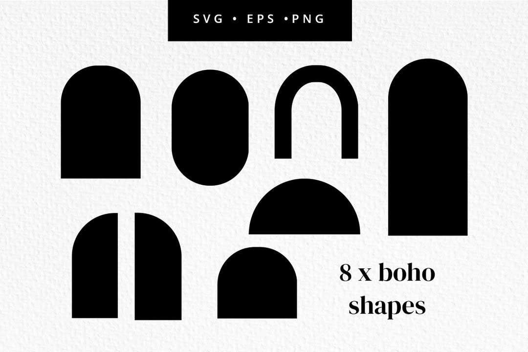 Boho Shape SVG Bundle, Arch Oval SVG, Boho SVG Cut File, Arc Shape Svg ...