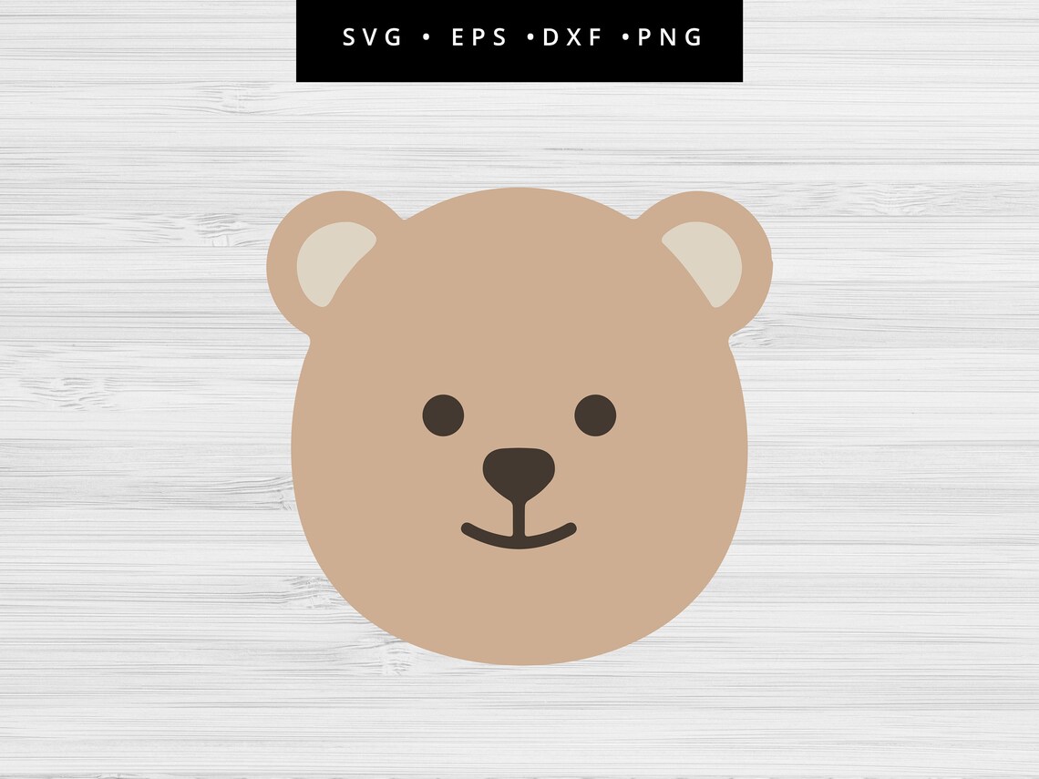 Bear Face SVG Bear Cut File Teddy Bear SVG Bear Face - Etsy