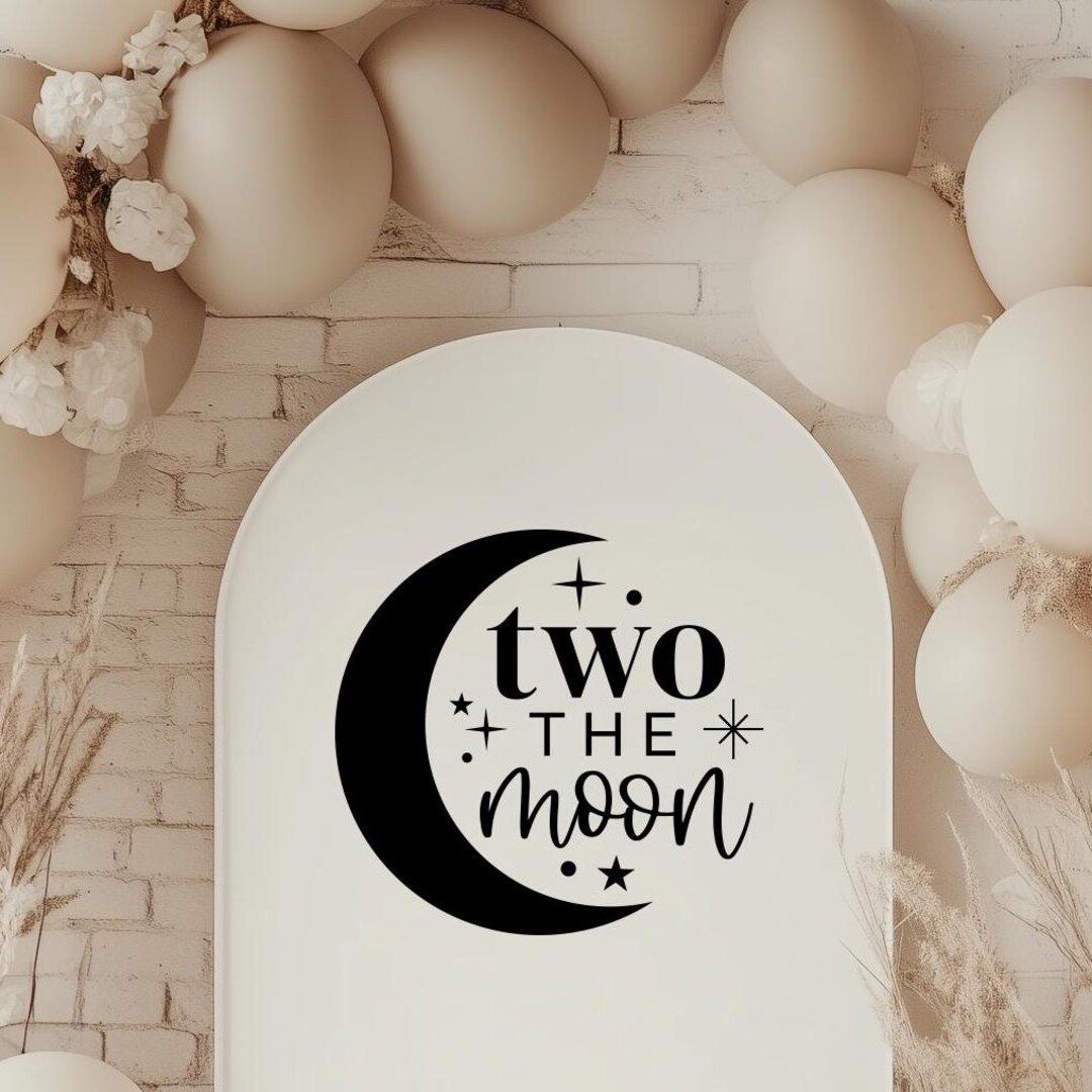 Two the Moon SVG, Moon SVG Cut File, 2nd Birthday Svg, Boho Moon ...