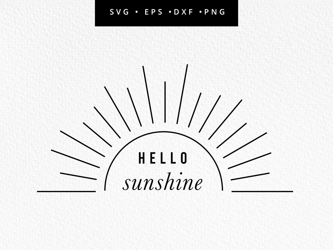 Hello Sunshine SVG Sunshine SVG Cut File Clipart Boho Sun | Etsy