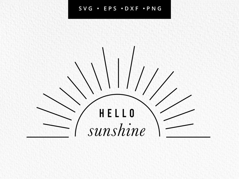 Hello Sunshine SVG Sunshine SVG Cut File Clipart Boho Sun - Etsy