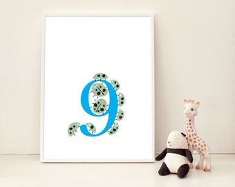 Number 9 Poster - Etsy