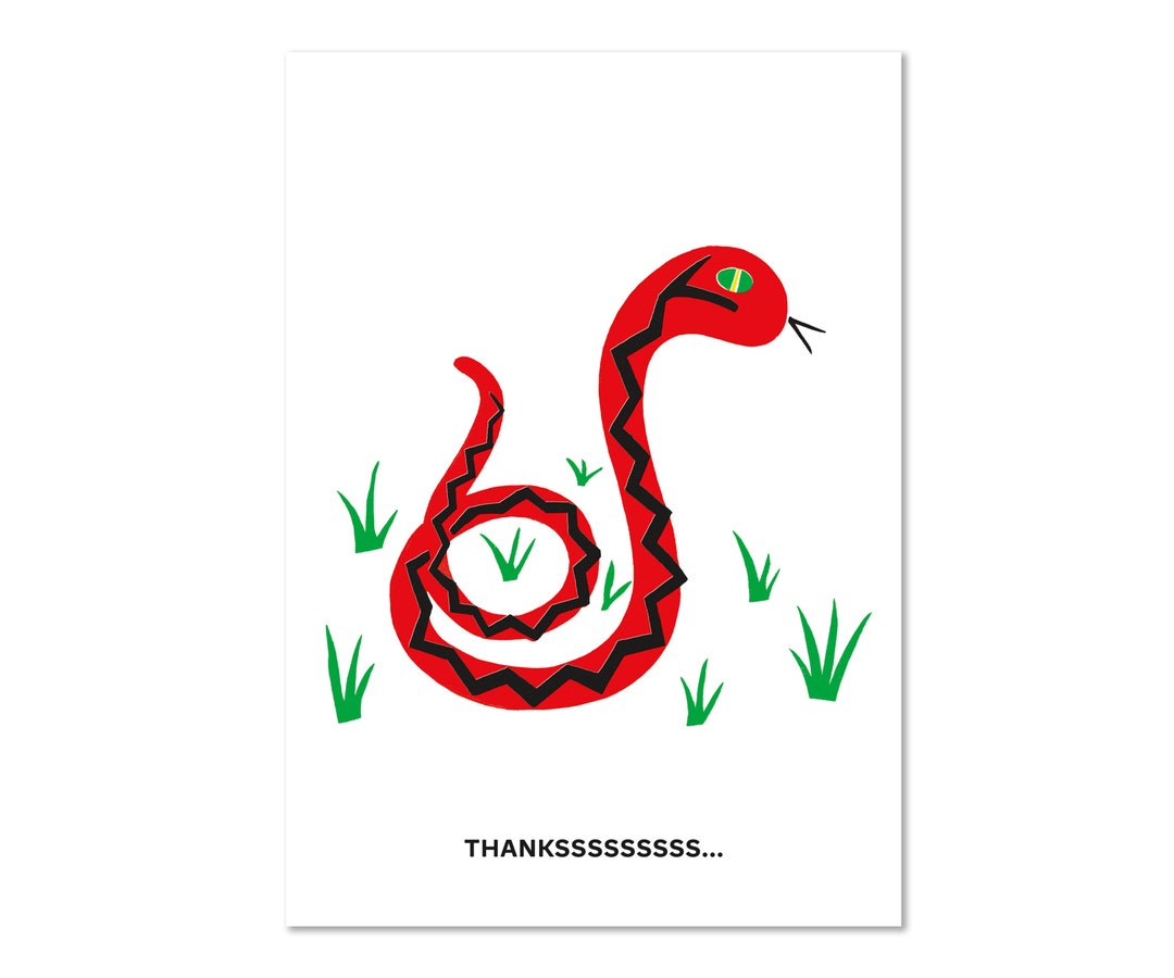 Funny Greetings Card, Snake Gift, Card for Friend, Boyfriend Card, Zoo ...