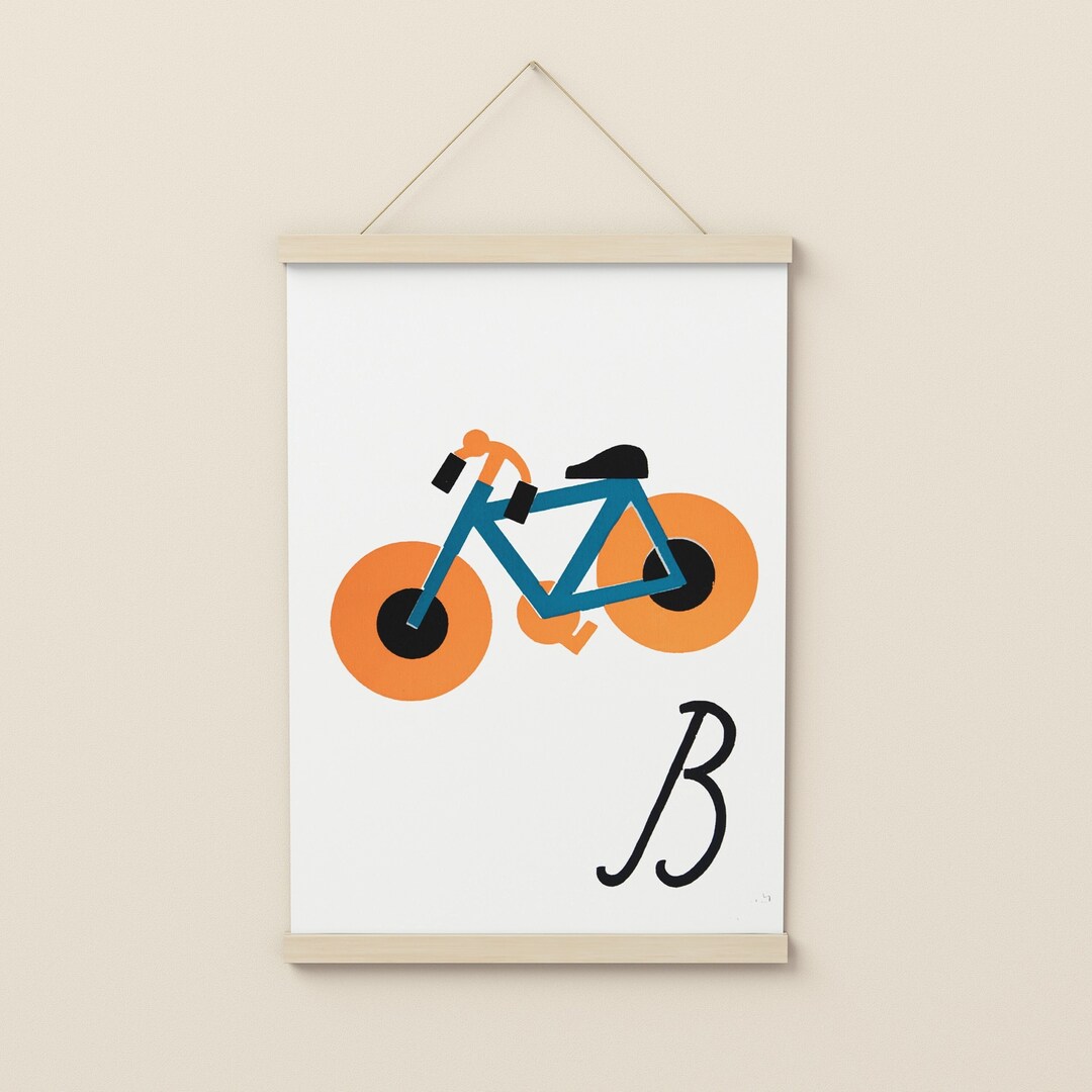 Limited Edition Screen Print, B is for Bike, Original Poster Print ...