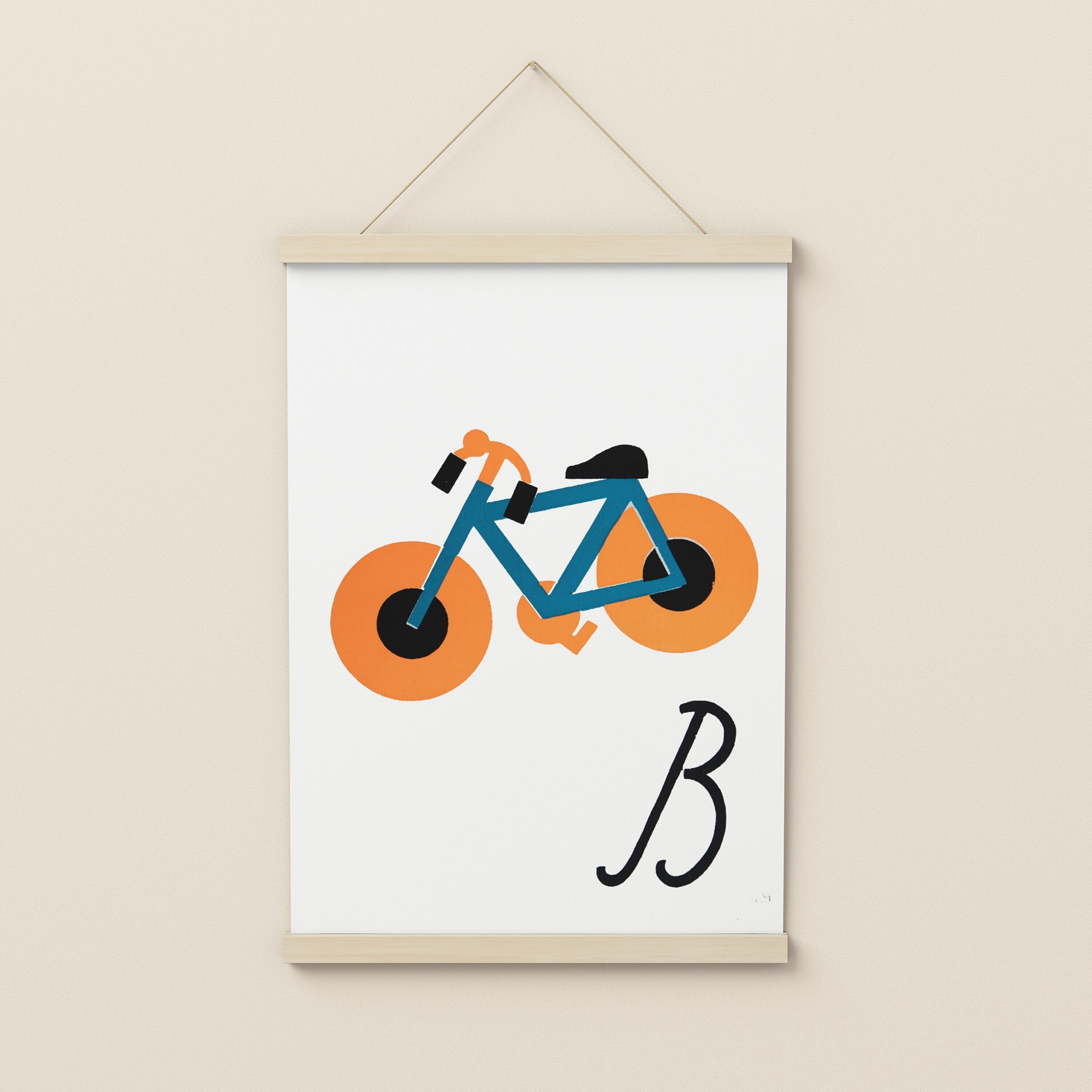 Limited Edition Screen Print, B is for Bike, Original Poster Print ...