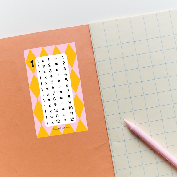 Multiplication Chart Stickers - Etsy
