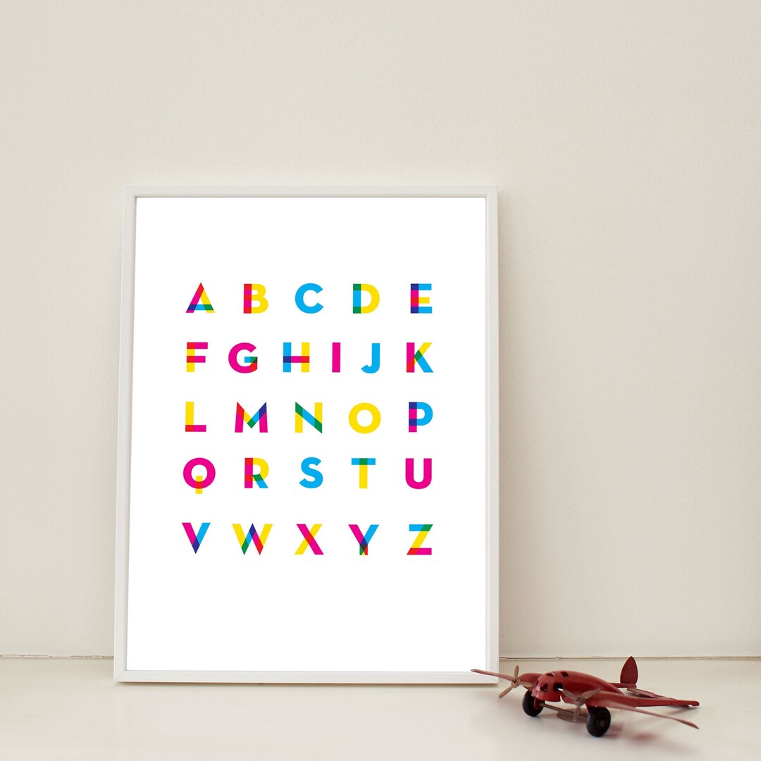 Alphabet Poster From A to Z Printable Mid Century Modern - Etsy