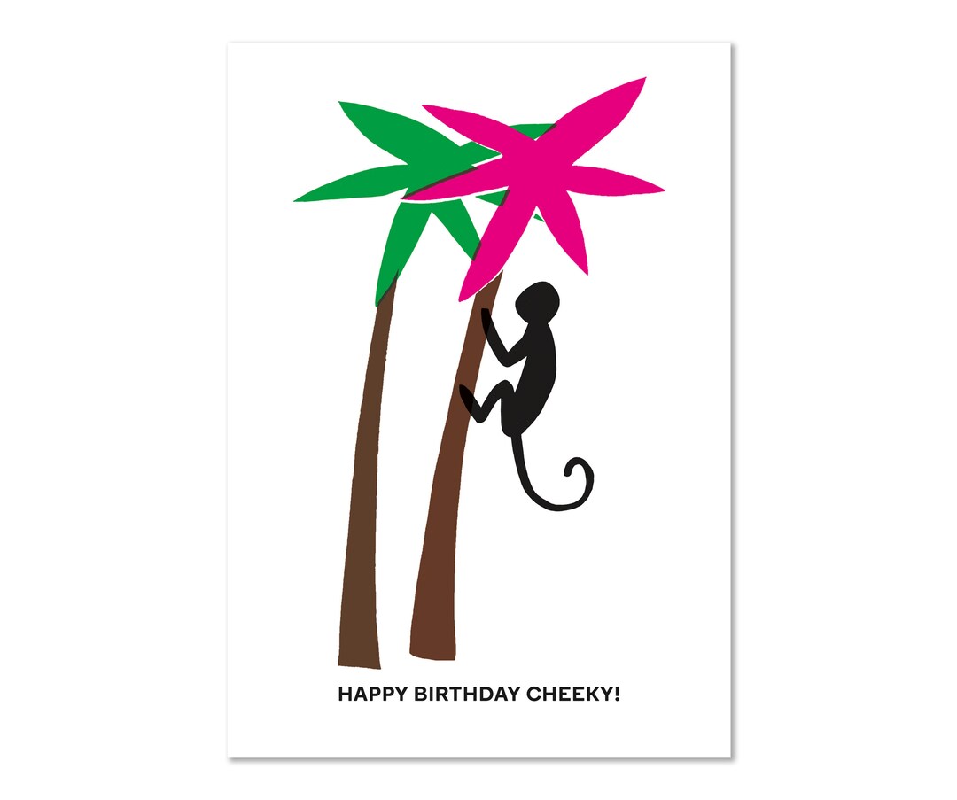 Funny Greetings Card, Cheeky Monkey Card, Card for Friend, Birthday ...