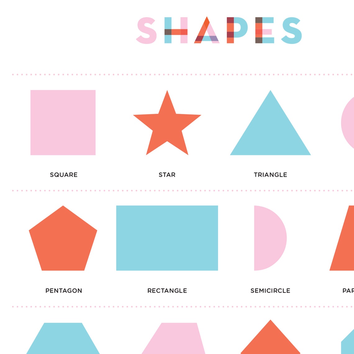 Math Shapes Bundle, Set of 2, 2d Shapes Poster, 3d Shapes Poster, Math ...