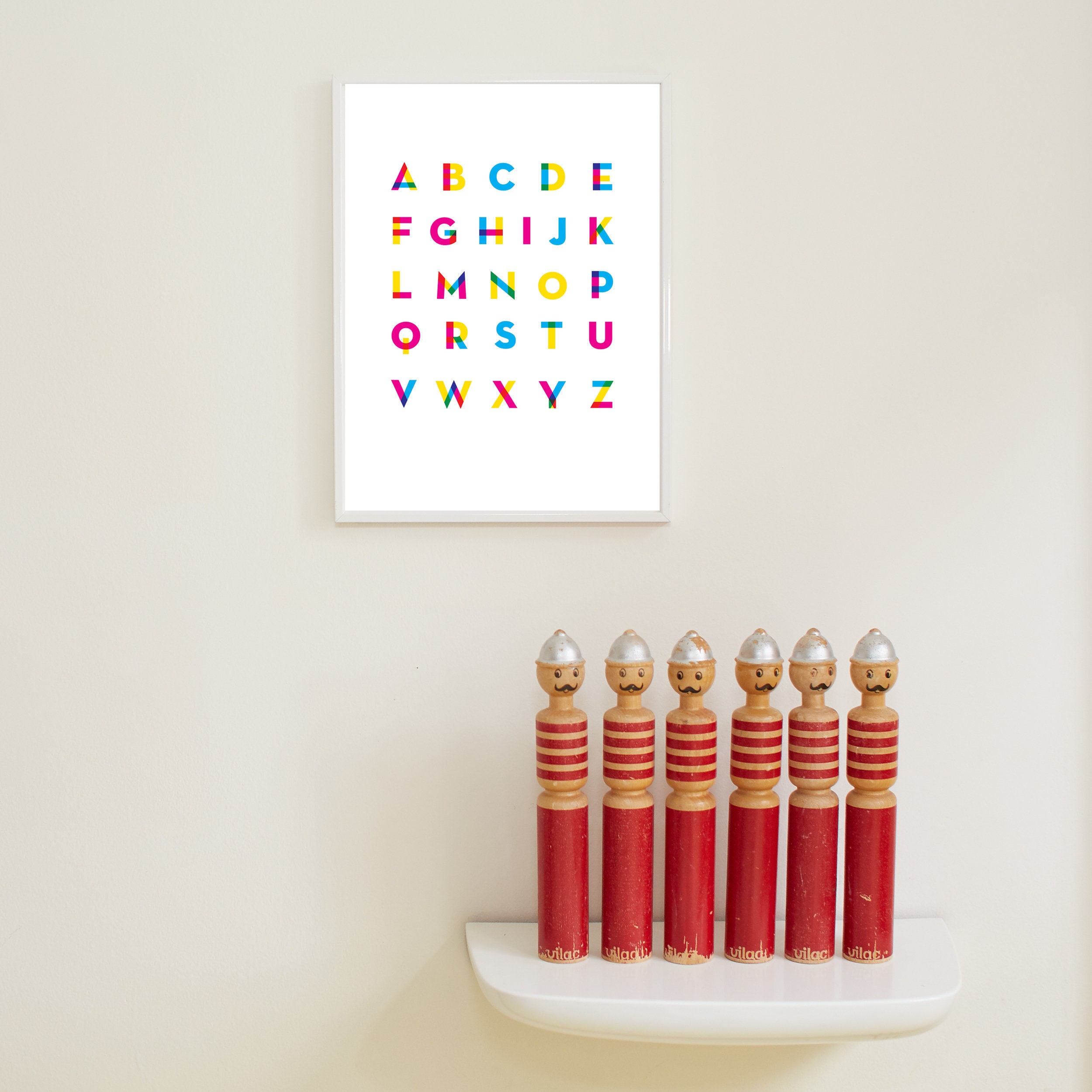 Alphabet Poster From A to Z Printable Mid Century Modern - Etsy