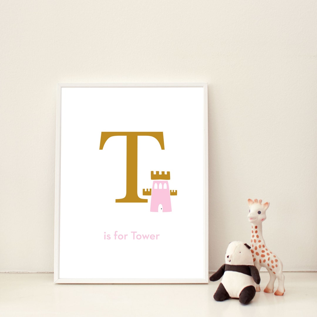 Personalized Letter T Alphabet Print Letter Poster for Nursery - Etsy
