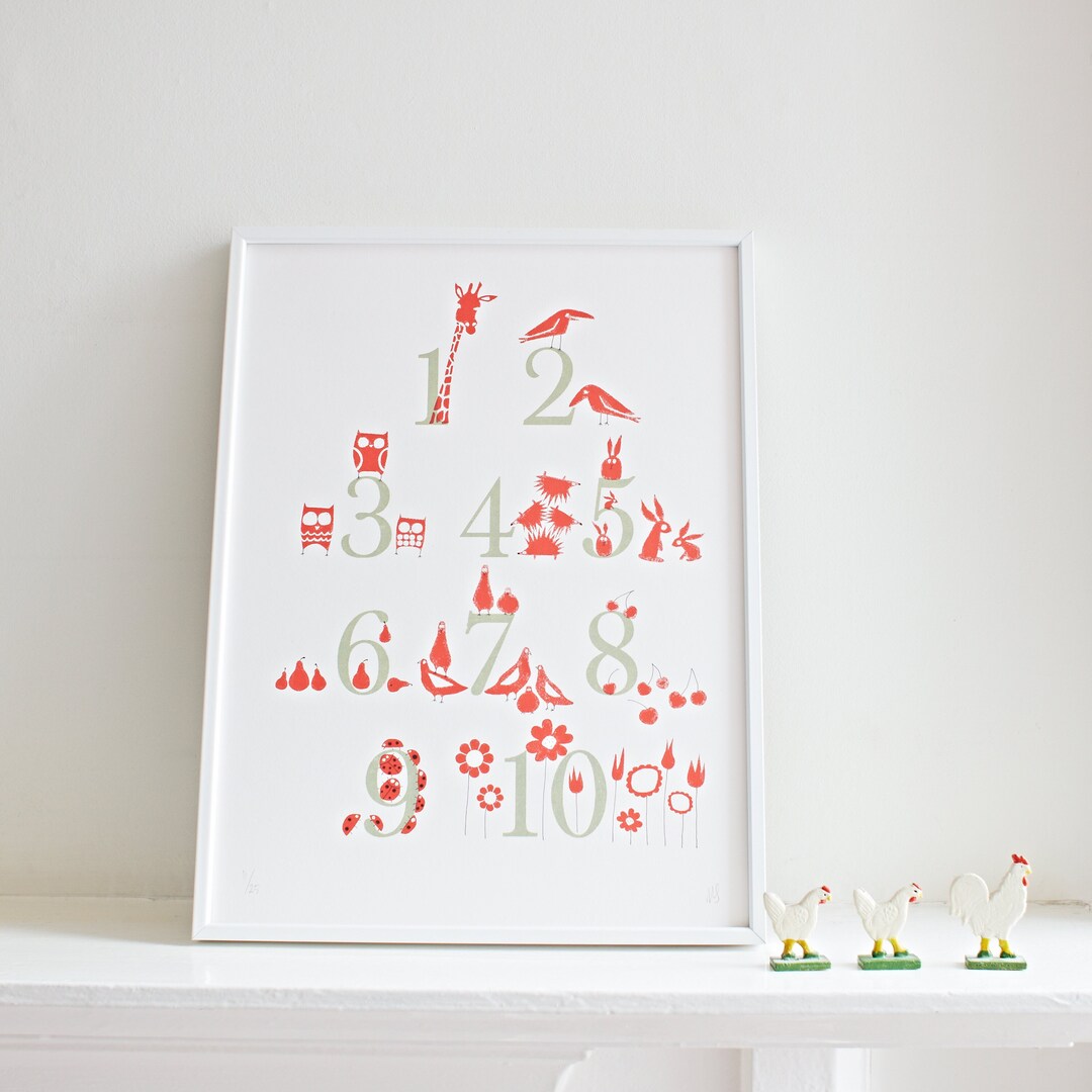Numbers 1-10 Silkscreen Print, Hand Printed Art, Limited Edition Art ...